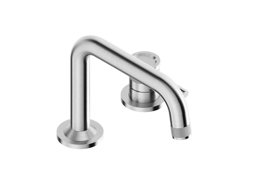 RÉTRO 0281112X Miscelatore per lavabo a 2 fori da piano in acciaio inox ...