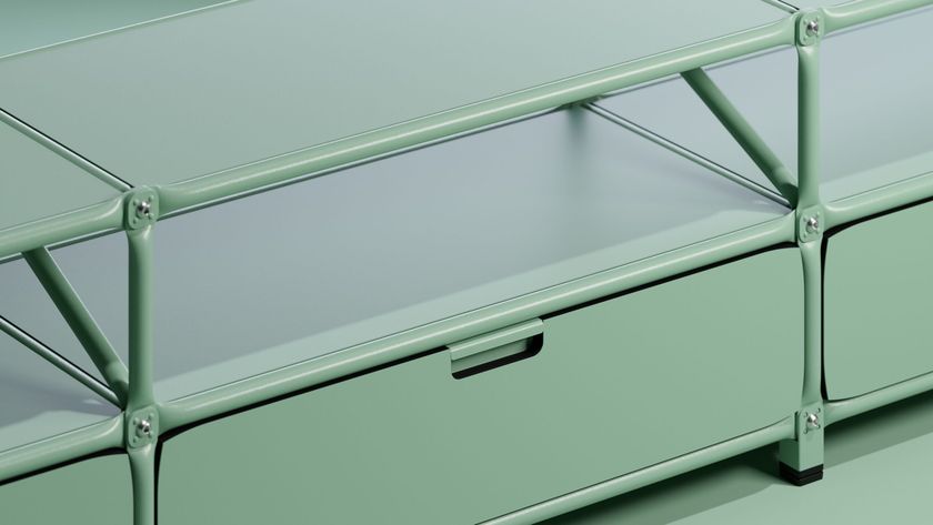 LOWBOARD WEIßGRÜN Low metal office storage unit By System 180