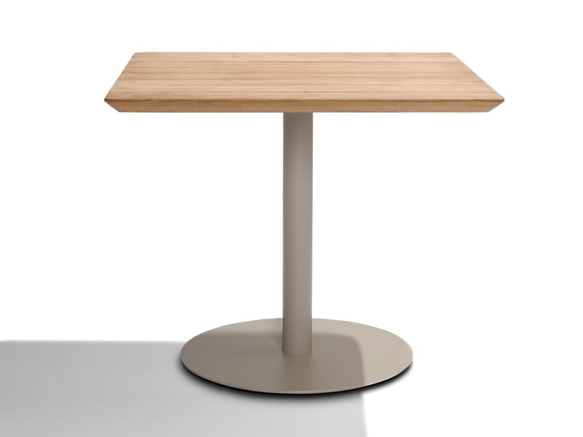 T-TABLE Square teak garden table By TRIBÙ