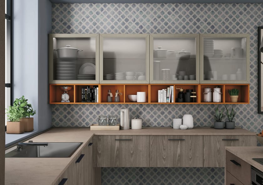 Fitted kitchen with island TABLET BRIDGE By CREO Kitchens