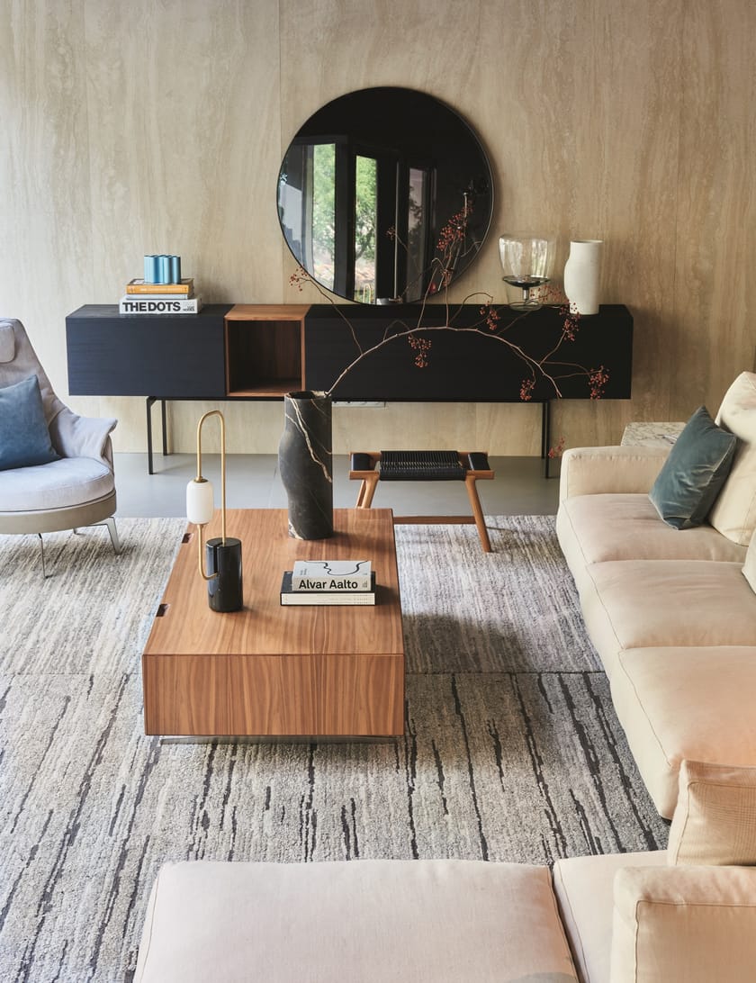 Handmade rectangular striped rug TAIGA Linea Collection By Toulemonde ...