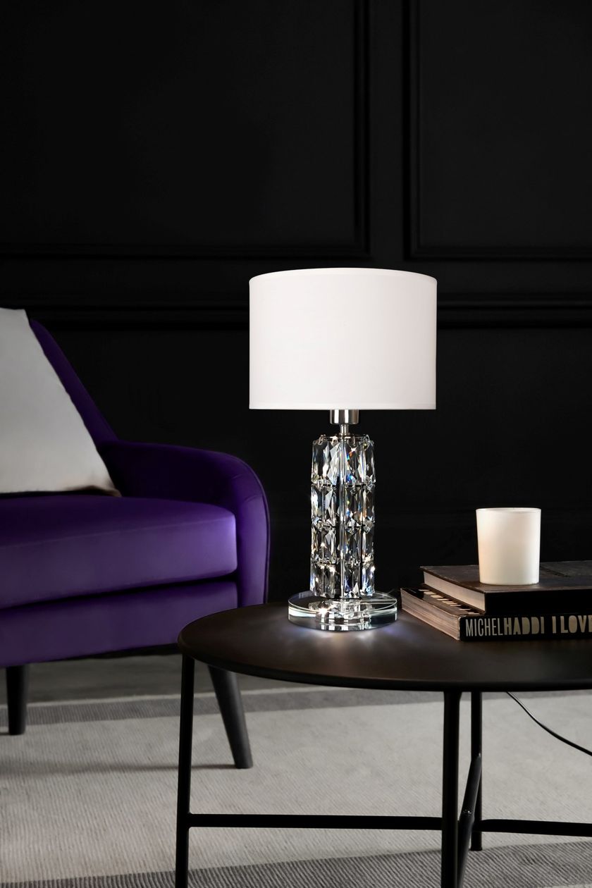TALENTO Glass table lamp with fabric shade By MAYTONI