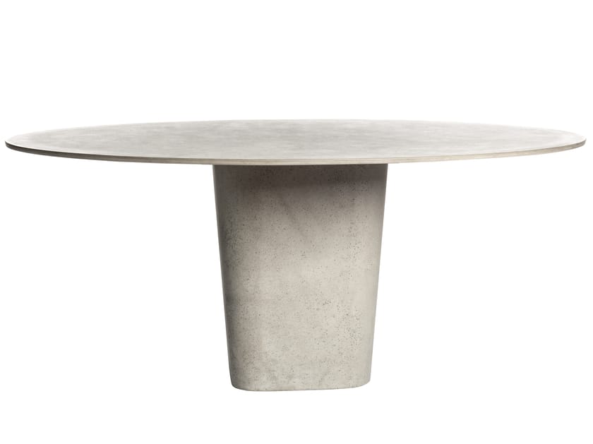 TAO Round lightened concrete dining table By TRIBÙ