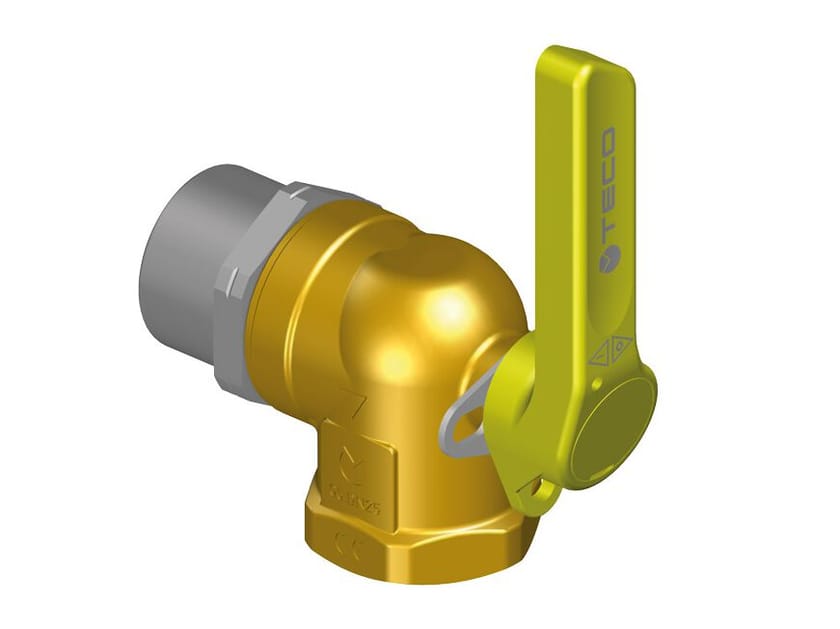G5 90° valve for dual-pipe gas meters with padlockable lever By TECO