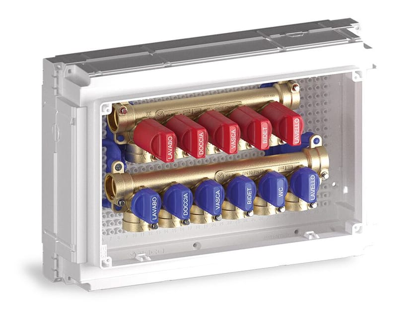 K4 Flush-mounting multiple shut-off manifold kit with 5+4 and 6+5 ...