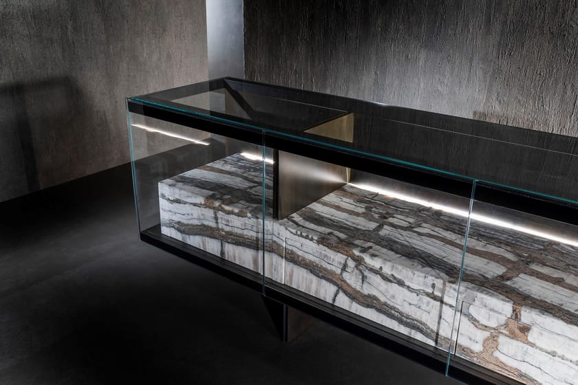 TEKE Glass sideboard with stone interiors By Henge | design Massimo ...