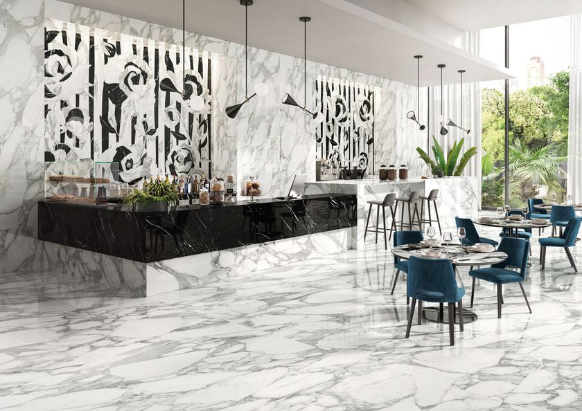 Porcelain stoneware wall/floor tiles with marble effect TELE DI MARMO SELECTION TARSIA Tele di ...