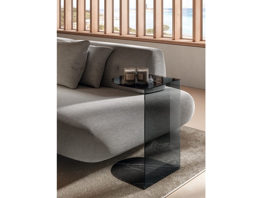 Glass side table TELL By Lago design Daniele Lago