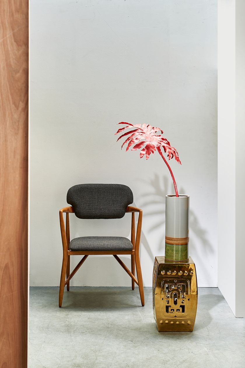 Low glazed stoneware stool TEMPLE By Pols Potten