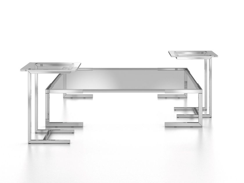 TEMPURA | Coffee table Square steel and wood coffee table By F.lli ...