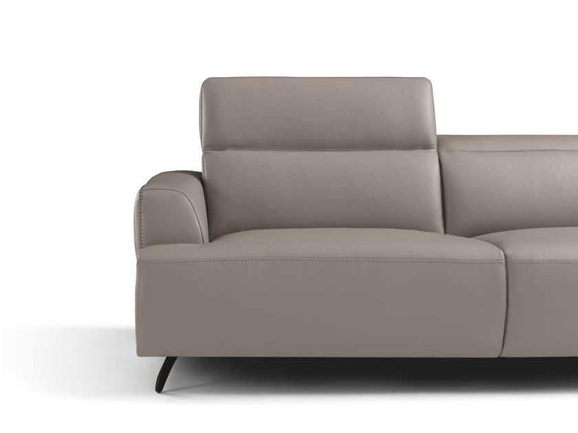 Recliner leather sofa with headrest TEOREMA By Max Divani