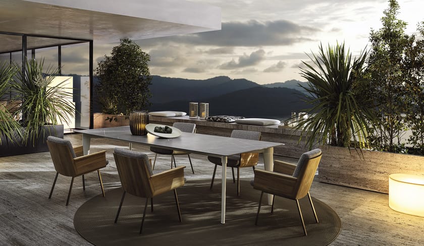 Rectangular garden table TERRACE By Minotti design Rodolfo Dordoni