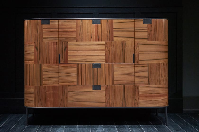 TESAURUS Wooden highboard with drawers By Maxalto | design Antonio Citterio