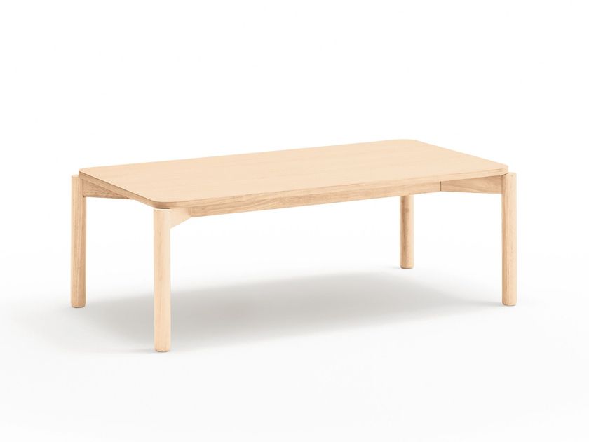 ATLAS Rectangular wood veneer and rubberwood coffee table By TEULAT ...