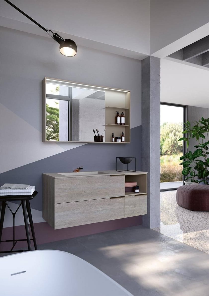 Mobile lavabo sospeso con specchio THAI 324 By RAB Arredobagno