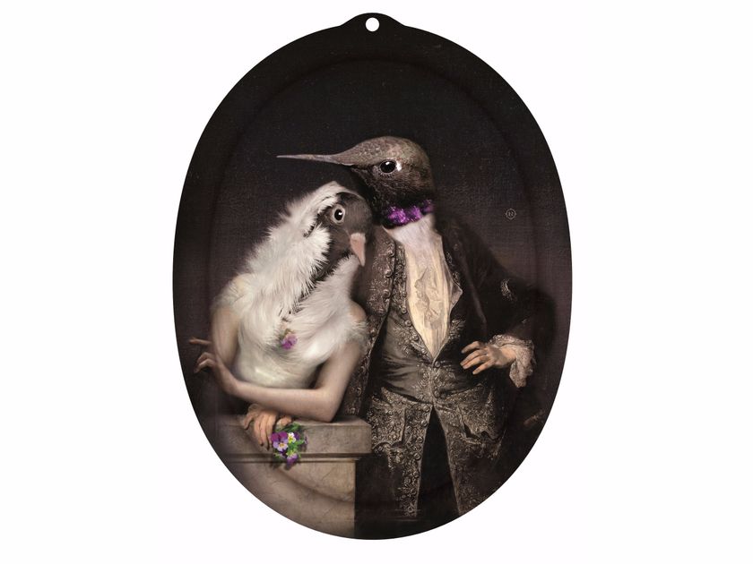 HPL tray / wall decor item THE LOVEBIRDS Galerie de Portraits ...