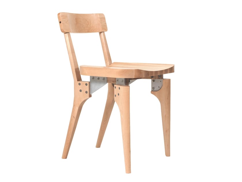 Sedia in acero THE MAPLE BUTCHER BLOCK CHAIR By KHEM Studios