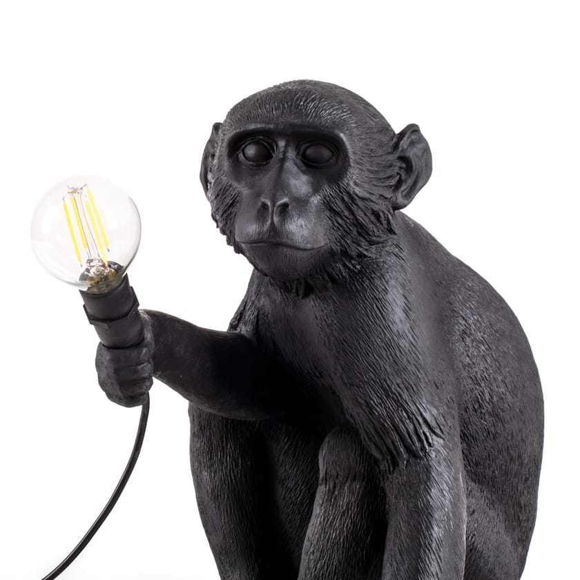 THE MONKEY LAMP BLACK SITTING floor lamp By Seletti design Marcantonio