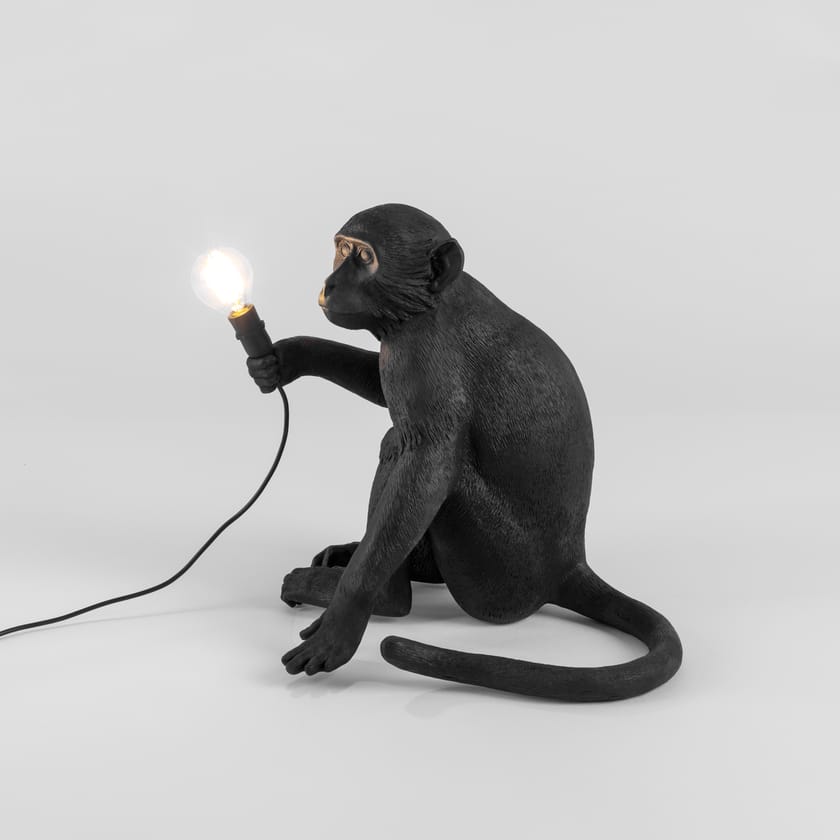 THE MONKEY LAMP BLACK SITTING floor lamp By Seletti design Marcantonio