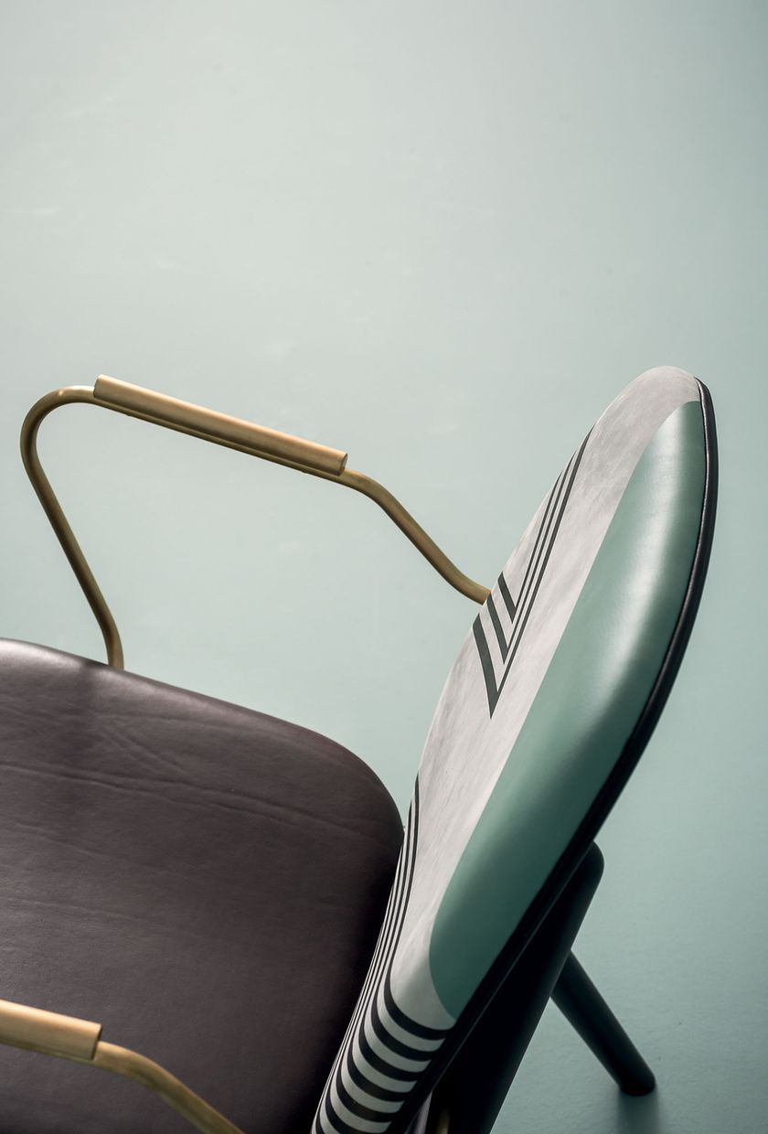 Leather easy chair with armrests THEA SPECIAL EDITION By BAXTER design ...