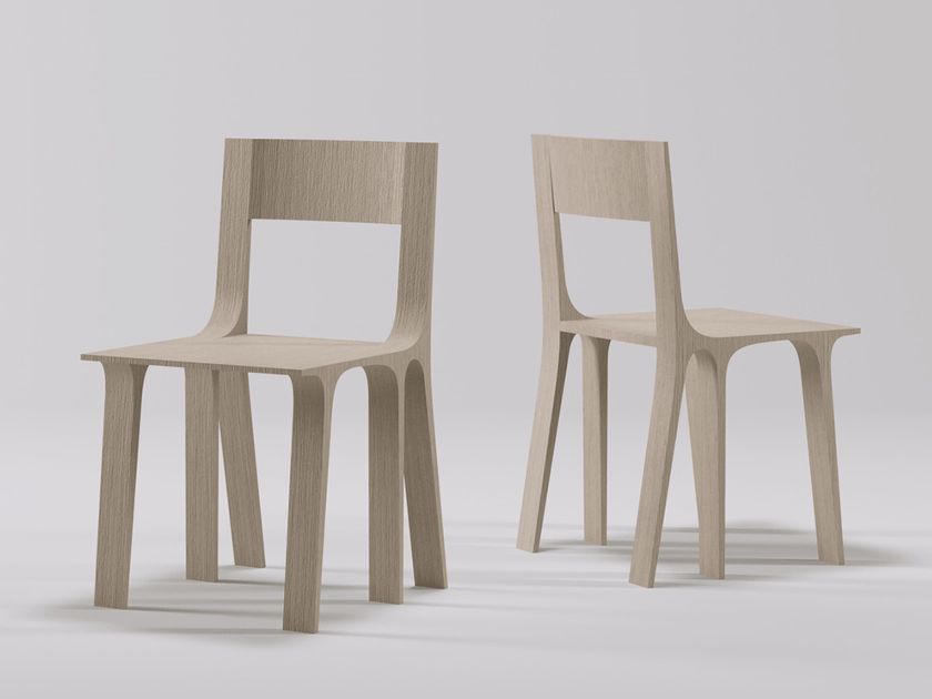 Open back ash chair THEO By Paolo Castelli design Hubert de Malherbe ...
