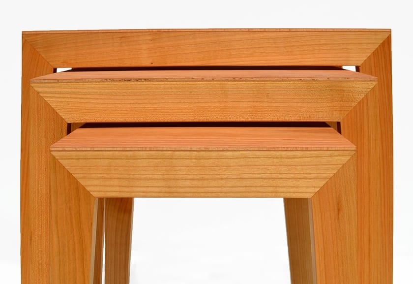 THEO TABLE | Stackable coffee table Low stackable square solid wood ...