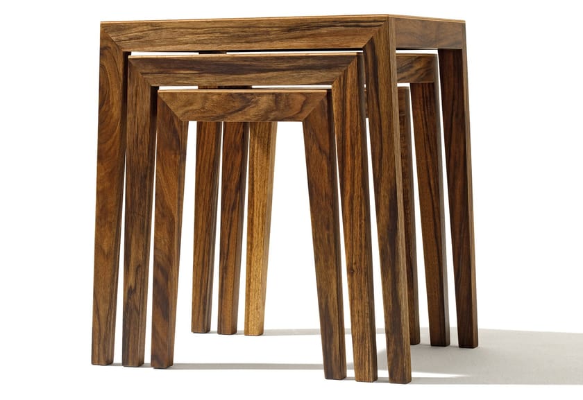 THEO TABLE | Stackable coffee table Low stackable square solid wood ...