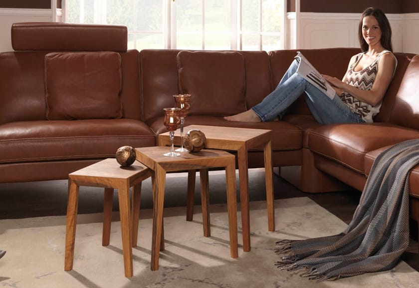 THEO TABLE | Stackable coffee table Low stackable square solid wood ...