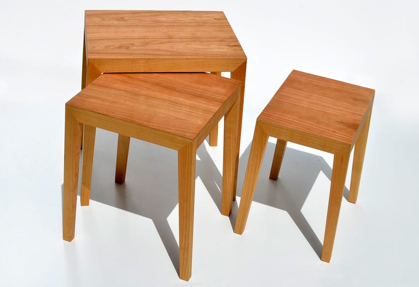 THEO TABLE | Stackable coffee table Low stackable square solid wood ...