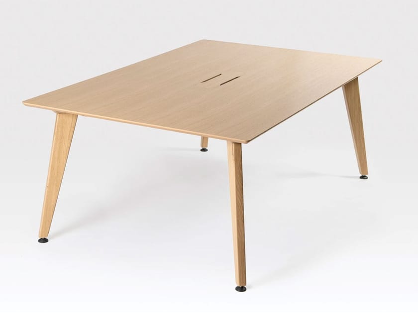 THEODORE | Meeting table Solid wood meeting table with cable management ...