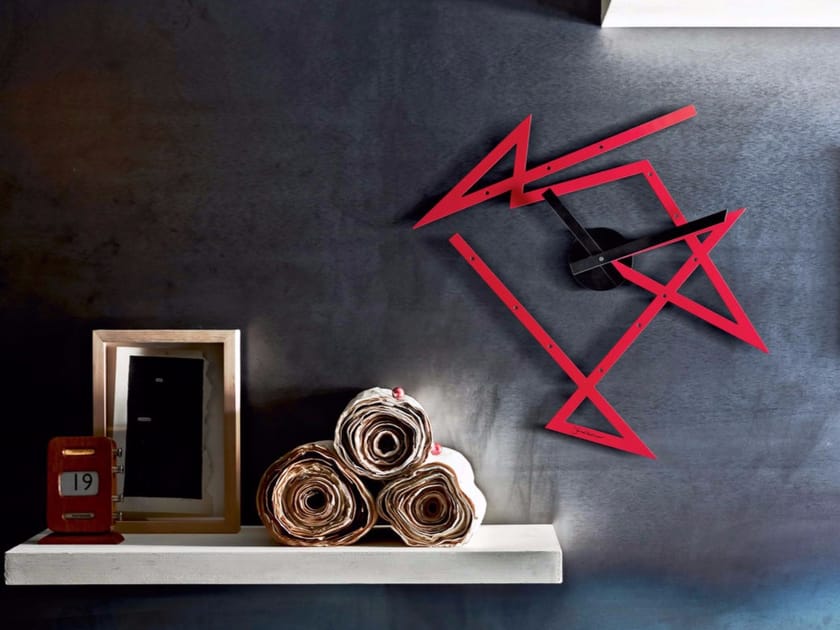 Wall-mounted steel clock TIME MAZE By Alessi design Daniel Libeskind