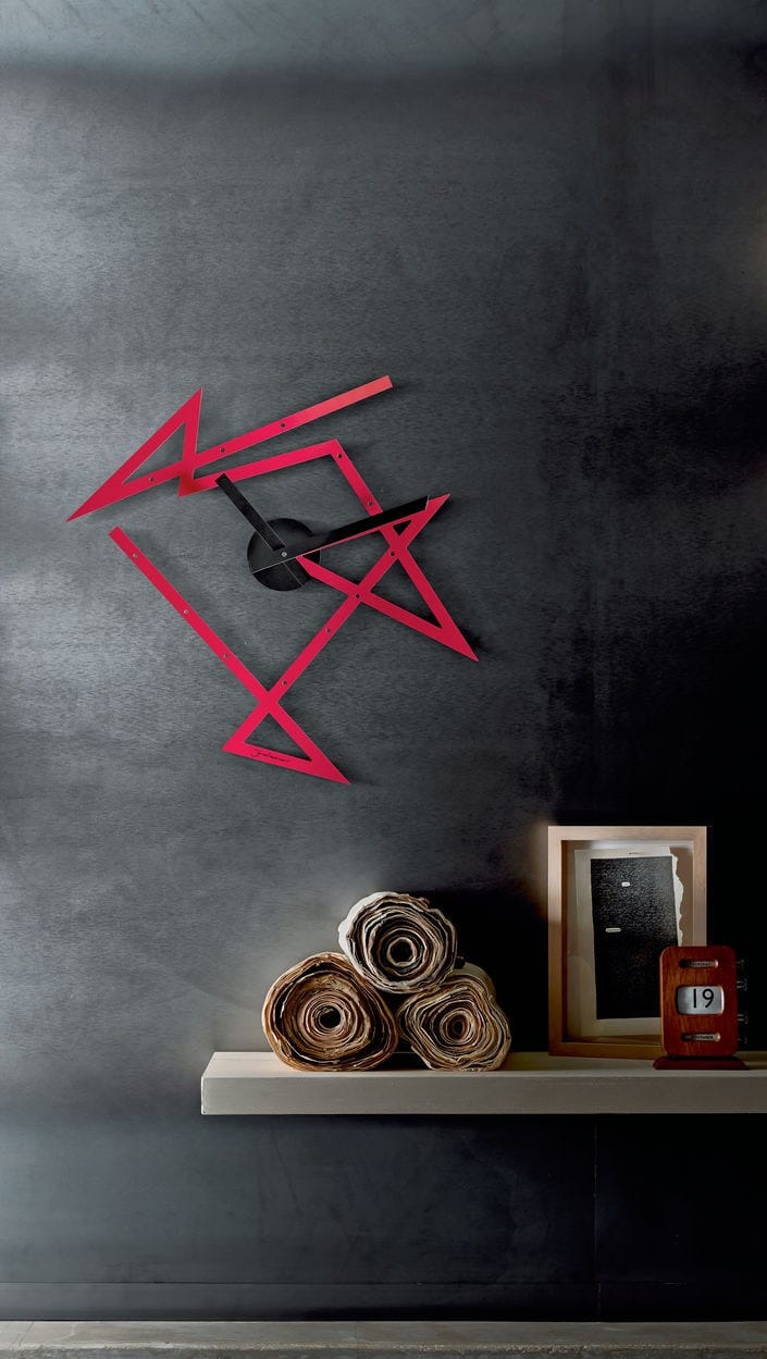 Wall-mounted steel clock TIME MAZE By Alessi design Daniel Libeskind