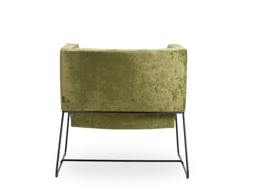 TONIC METAL Sled base upholstered easy chair with armrests By ROSSIN ...