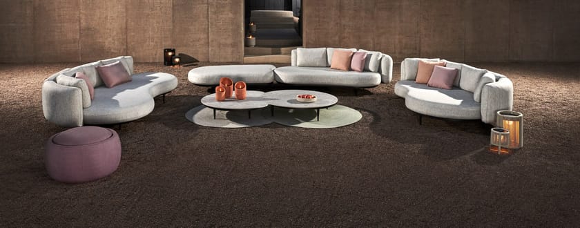 TONO Pouf de jardin avec revêtement amovible avec rangement By Royal Botania