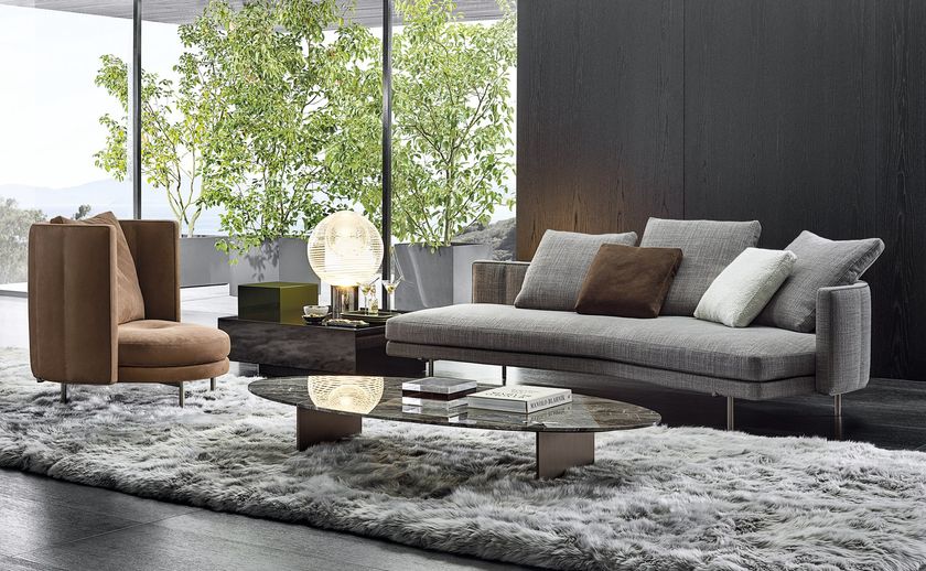 TORII Armchair with armrests By Minotti | design Nendo