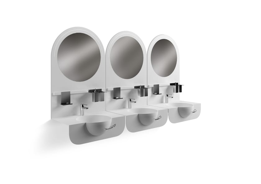 Lavabo pubblico monoblocco con specchio TOVEL By GES Group design ...