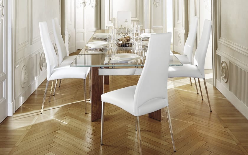 TOWER WOOD Extending rectangular table By Calligaris