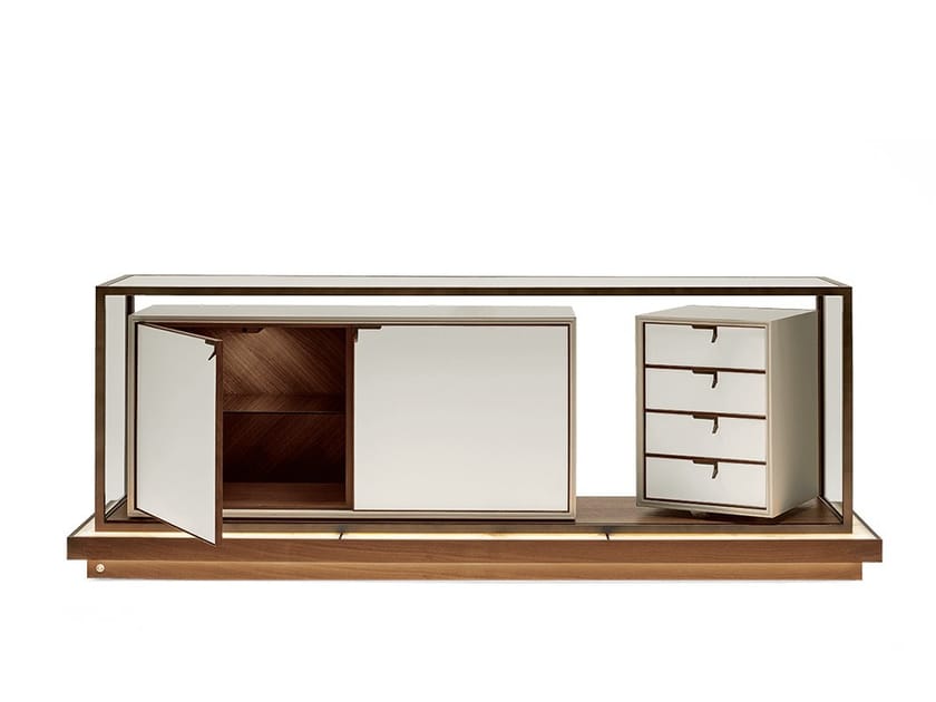 TOWN Modular wood and glass chest of drawers By Giorgetti | design ...