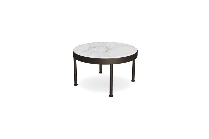 TRACE Round marble garden side table By Myface