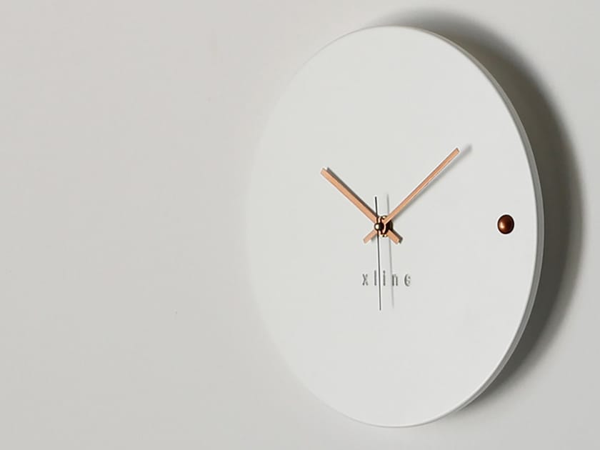 Wall-mounted wooden clock TRE WHITE COPPER SMALL By xline design ...