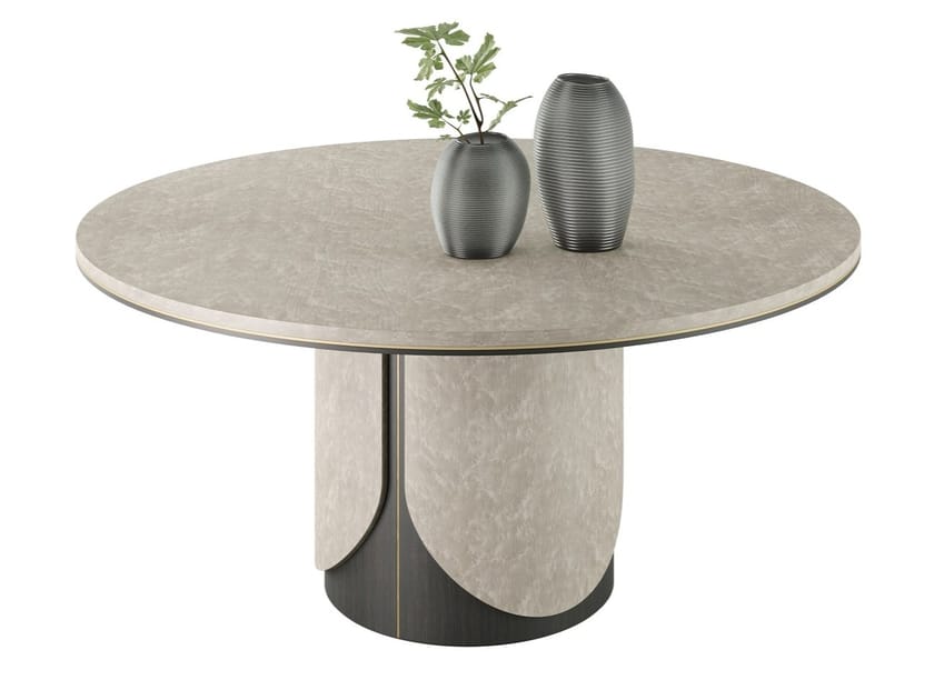 Round wood veneer dining table TREVISO By FRATO