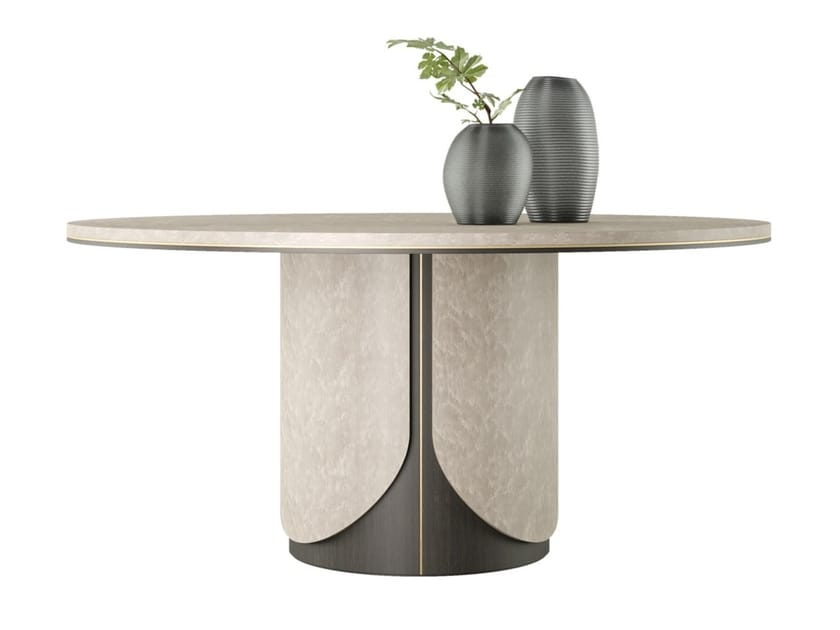 Round wood veneer dining table TREVISO By FRATO