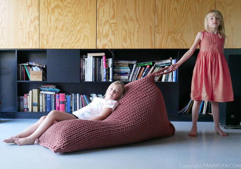 Cotton bean bag TRIANGLE ROPE POUF By PANAPUFA