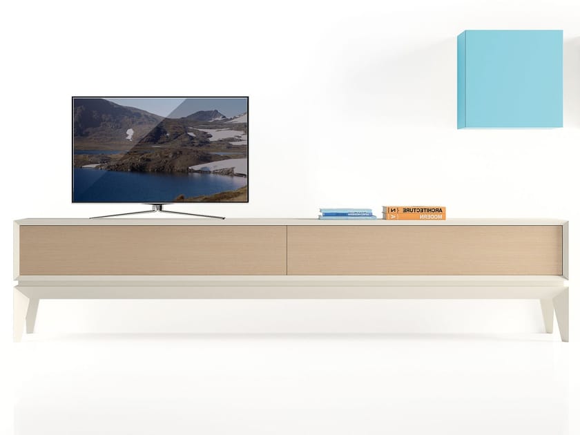 Contemporary style lacquered beech TV cabinet with drawers TRIANGLE ...