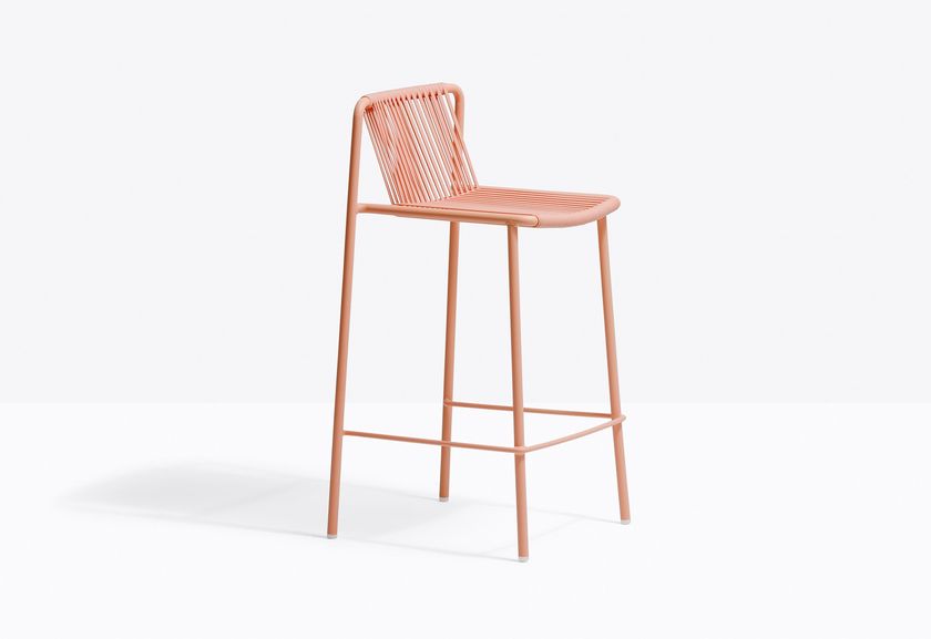 High powder coated steel stool with back TRIBECA 3667 By Pedrali design ...