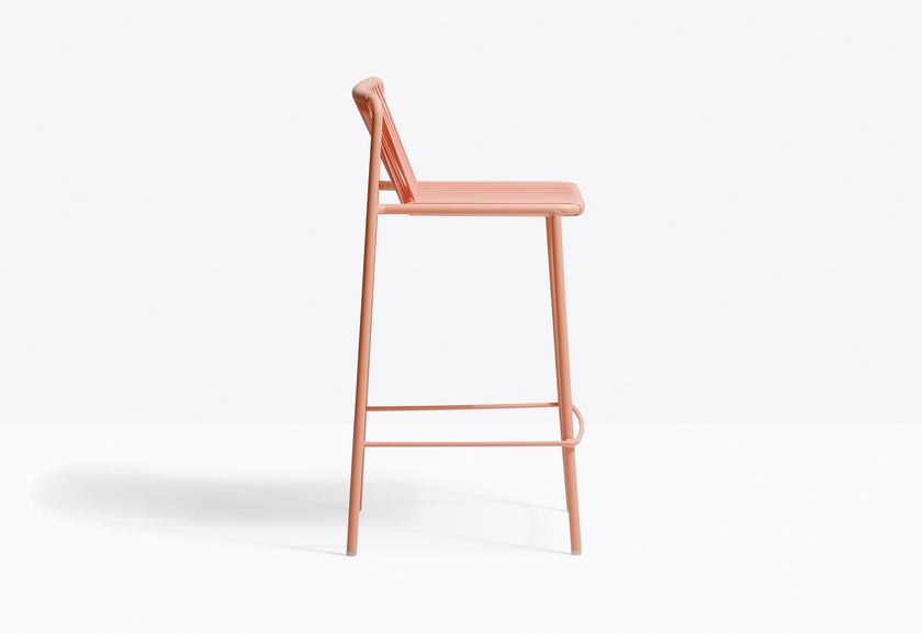 High powder coated steel stool with back TRIBECA 3667 By Pedrali design ...