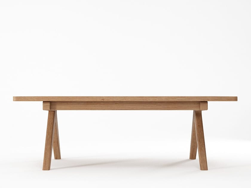 TRIBUTE Rectangular solid wood coffee table By KARPENTER | design Hugues Revuelta