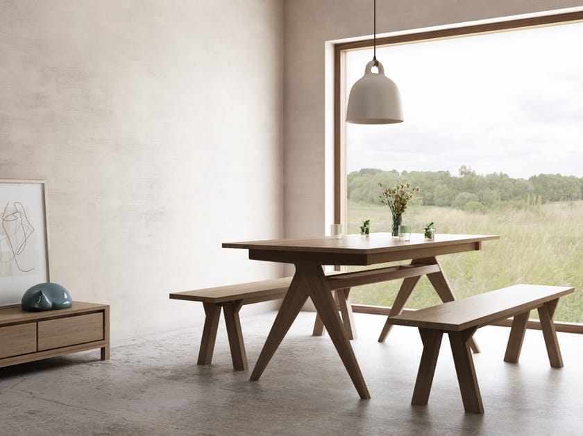 TRIBUTE Rectangular solid wood dining table By KARPENTER | design ...