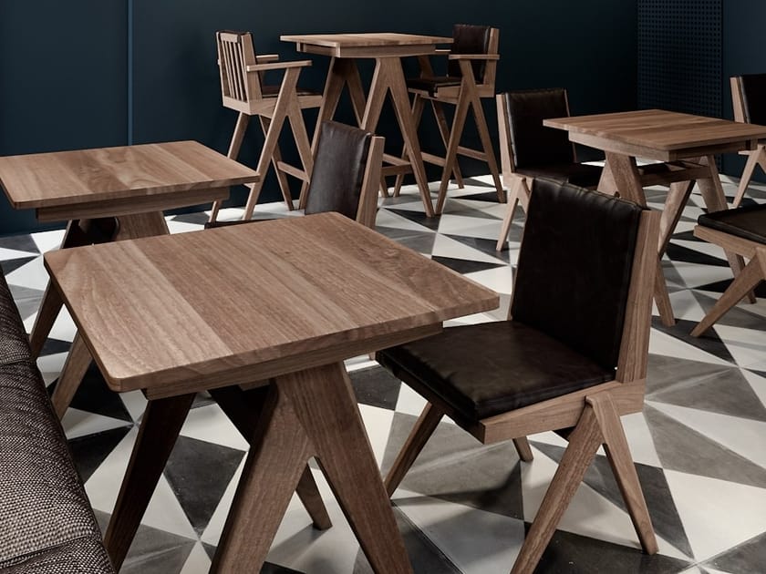 TRIBUTE Square solid wood dining table By KARPENTER | design Hugues ...