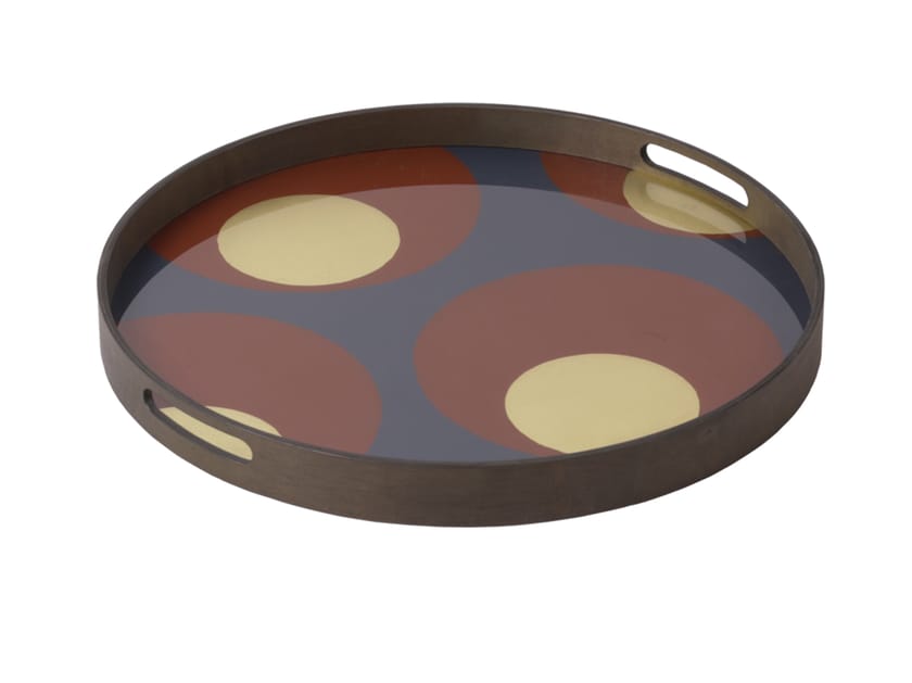 Rundes Tablett aus Glas TURKISH DOTS By Notre Monde Design Dawn Sweitzer